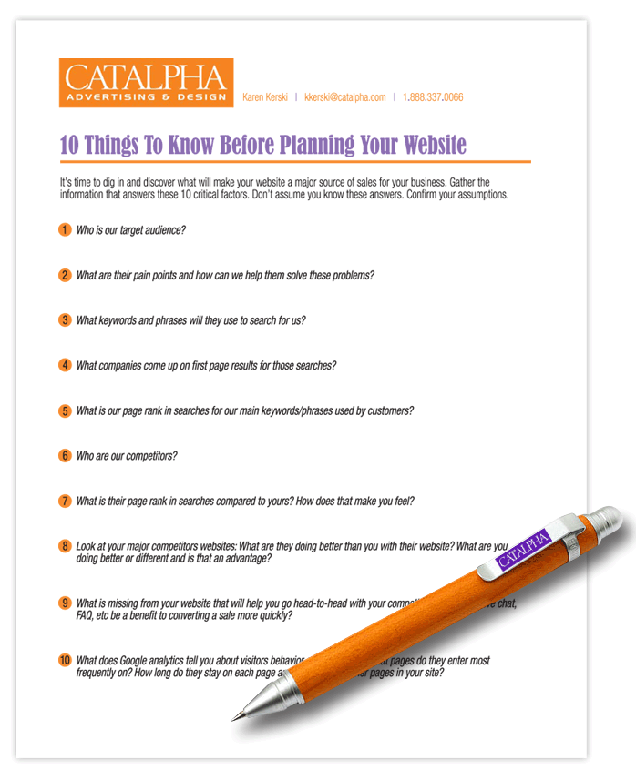 Download Catalpha's Free Tips - Web Design Worksheet - The Competition